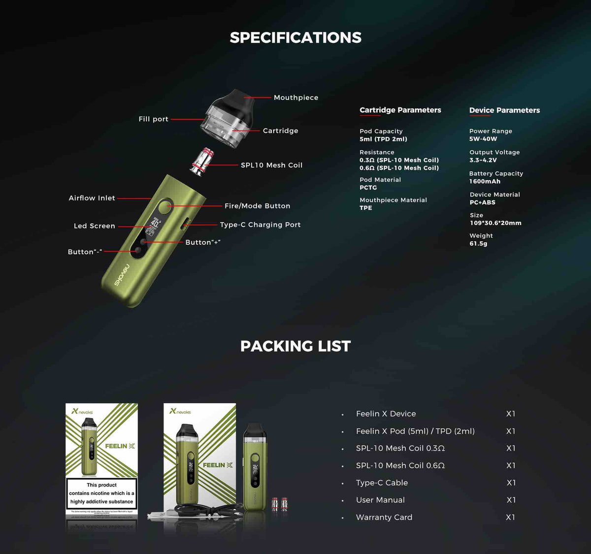 Nevoks Feelin X Pod Kit - Punk Juice Vape Store